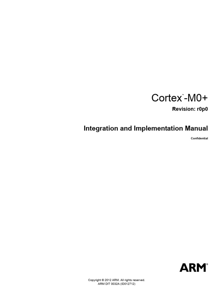 Cortex-M0+ Integration Manual | PDF | System On A Chip | Microcontroller