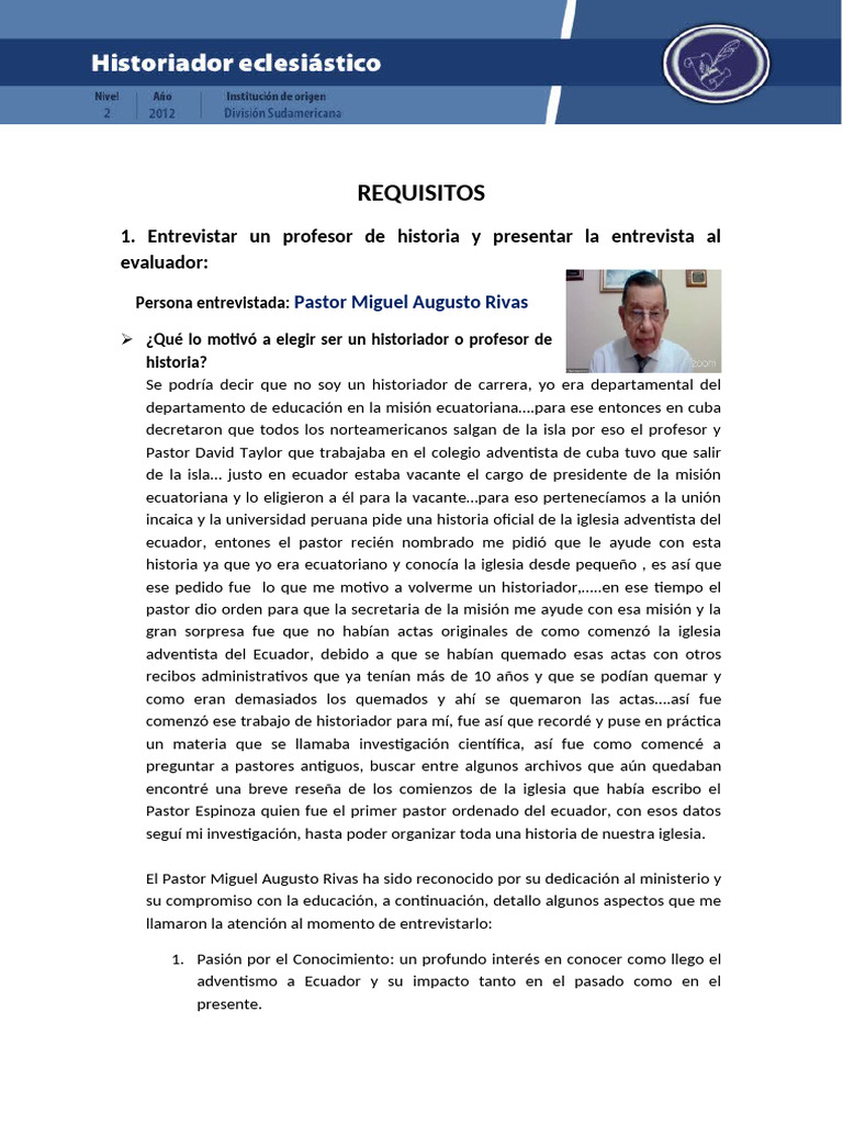 HISTORIADOR ECLESIASTICO SILVIA-3 | PDF | Iglesia Adventista del ...