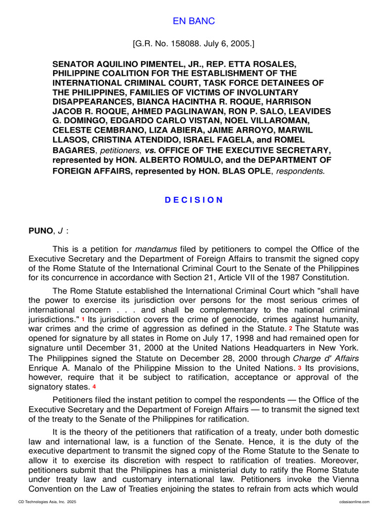 Pimentel, Jr. v. Office of the Executive Secretary | PDF | Treaty ...