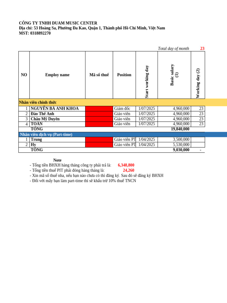 Salary Calculation (1) | PDF