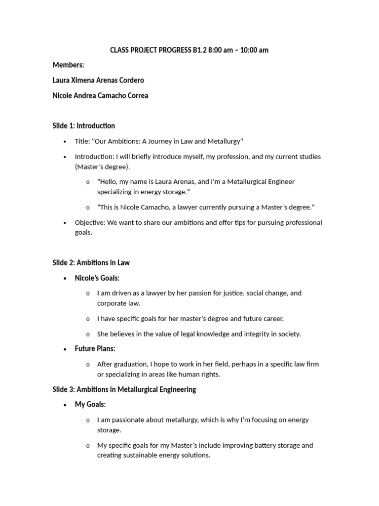 Class Project Progress b1 | PDF