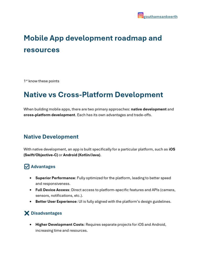 Mobile App Development Roadmap Guide | PDF | Mobile App | Cross ...