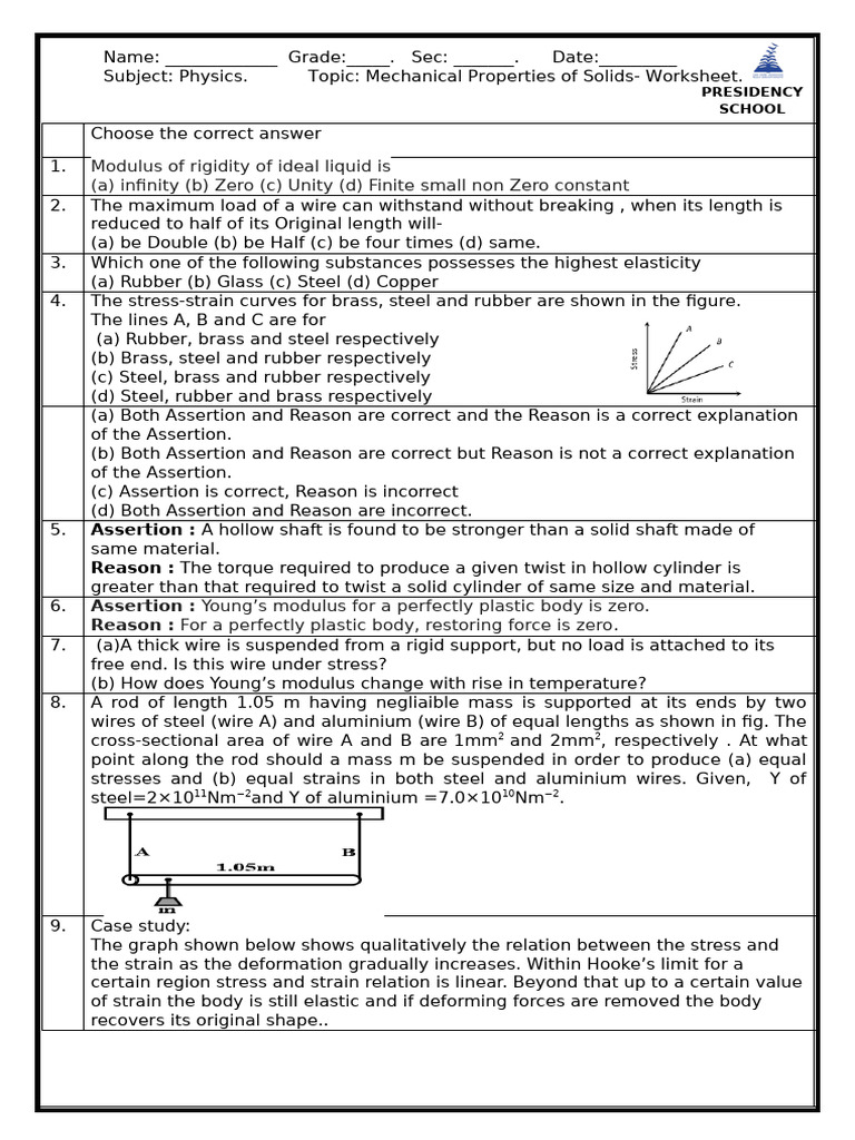 Ch 8- Mechanical Properties of Solids (2) | PDF | Deformation ...