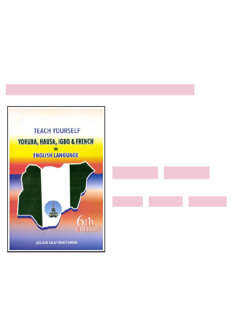 Teach Yourself Yoruba Hausa Igbo French in English Language 6th Edition ...