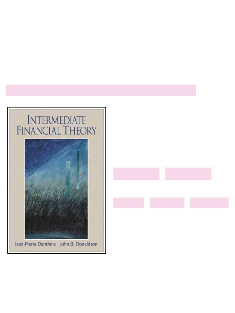 Intermediate financial theory 1st Edition Jean-Pierre Danthine - ebook ...