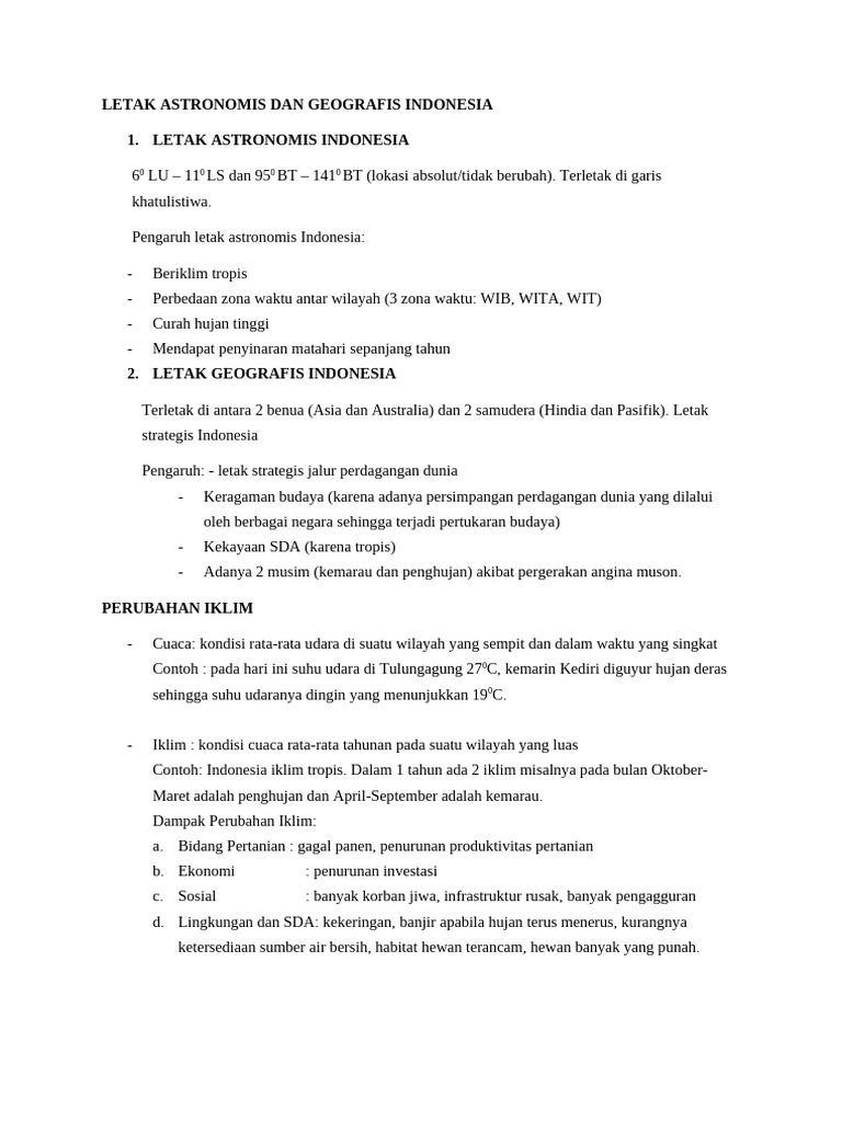 Letak Astronomis dan Geografis Indonesia | PDF