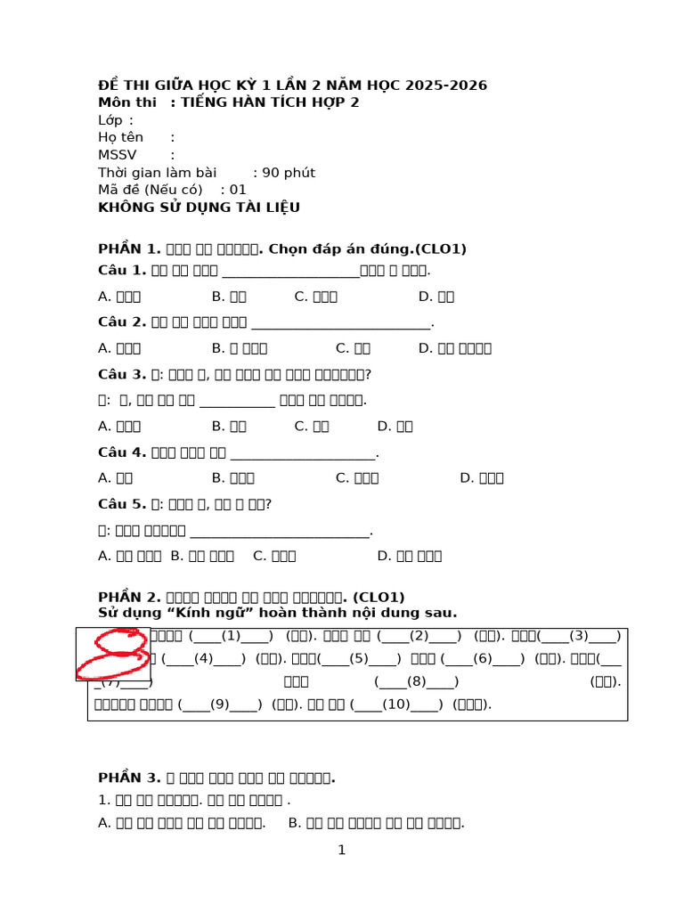 GK Tích Hợp 2 - L2.1 | PDF