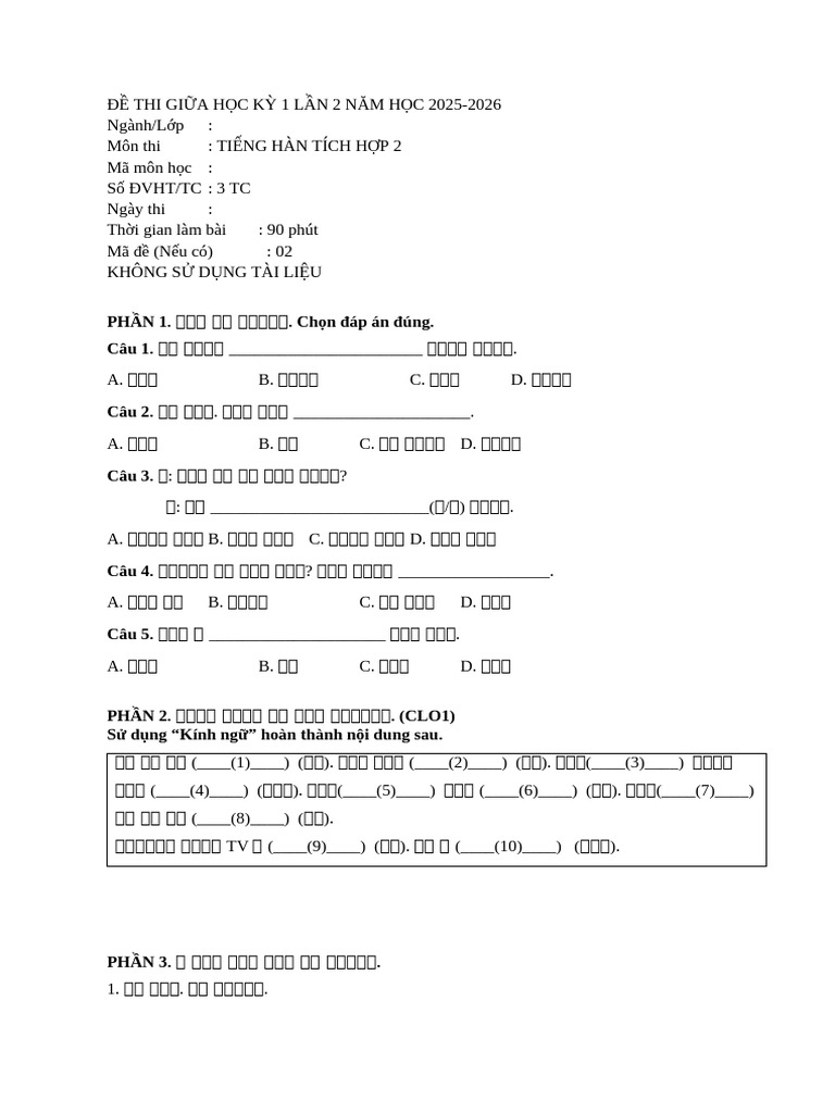 GK TÍCH HỢP 2 - L2.2 | PDF