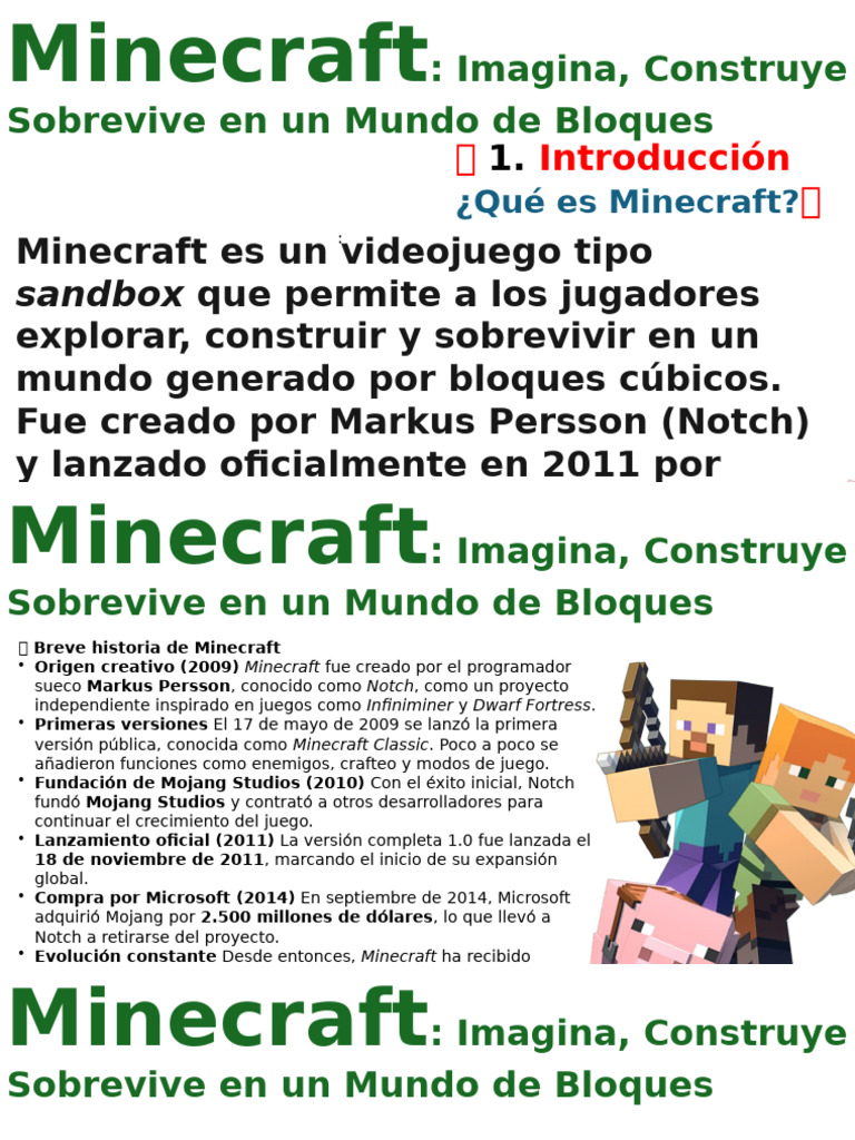 Historia y Impacto de Minecraft | PDF | Minecraft | Videojuegos