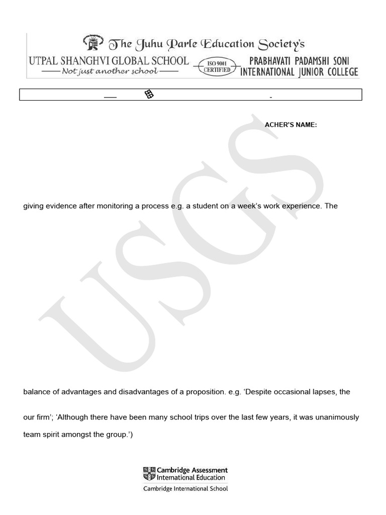 1 Structure of Formal Report | PDF