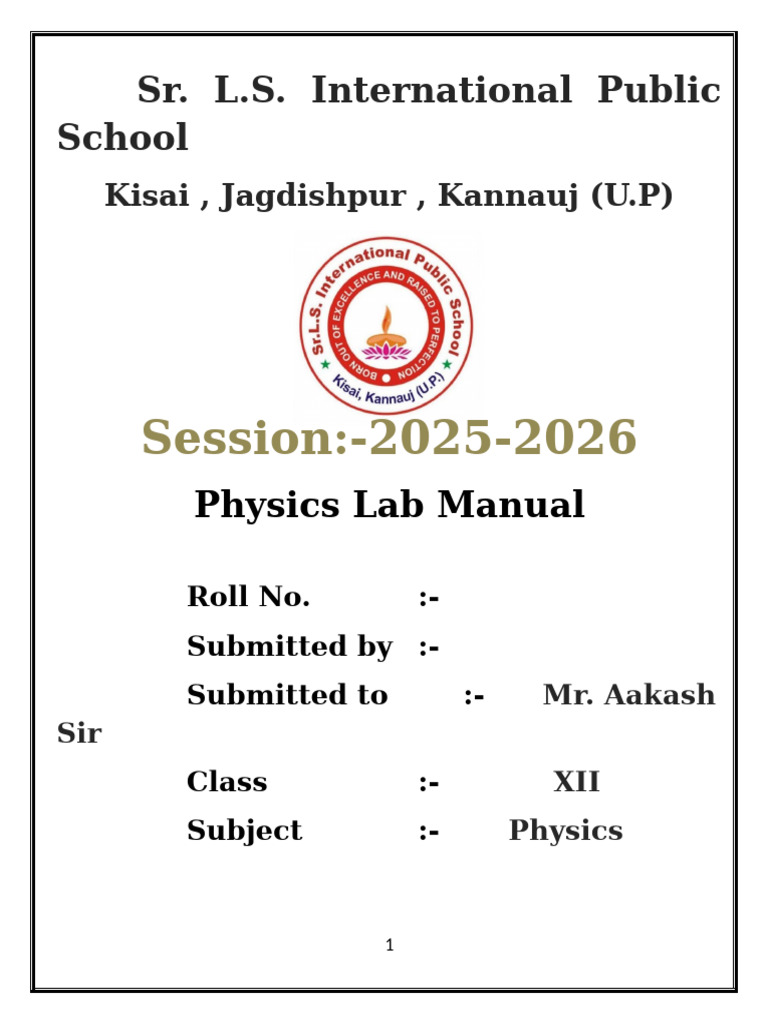PHYSICS Practical | PDF