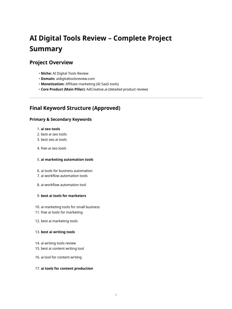 AI Tools Review and SEO Strategy Guide | PDF | Search Engine ...