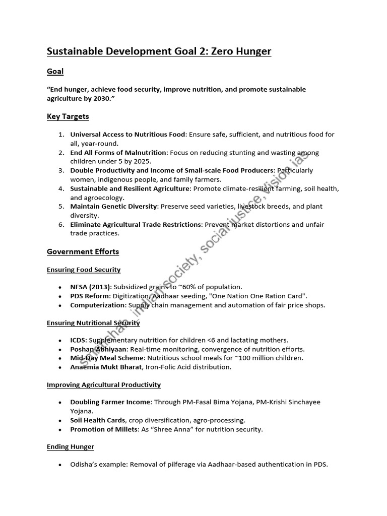 SDG 2 - Hunger Final - Watermark | PDF | Food Industry | Agriculture