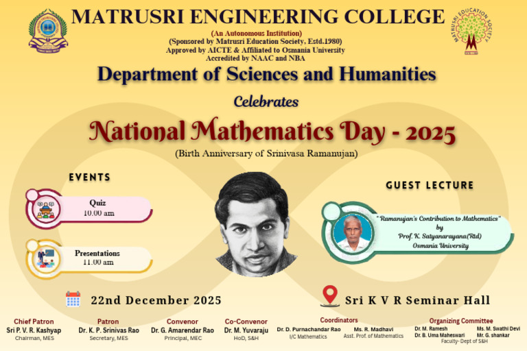 National Mathematics Day 2025 Banner - 20251221 - 134601 - 0000 | PDF