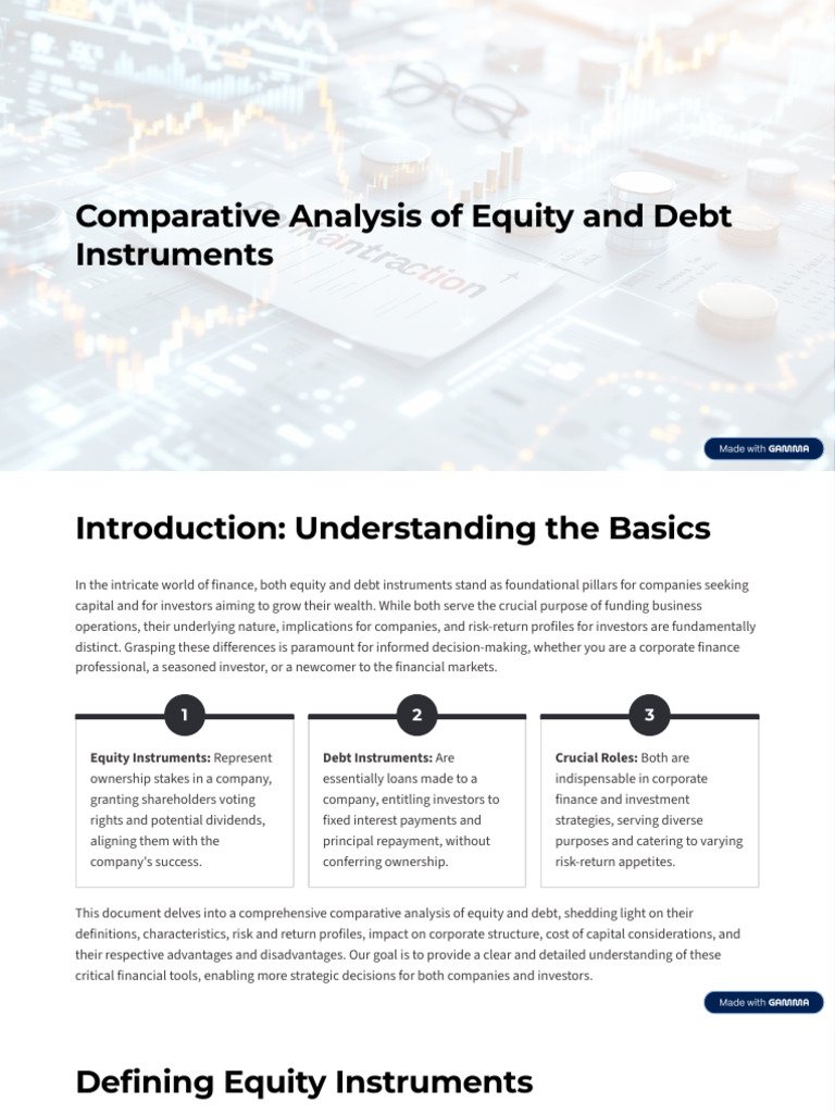 Equity vs. Debt Instruments Explained | PDF | Cost Of Capital | Equity ...