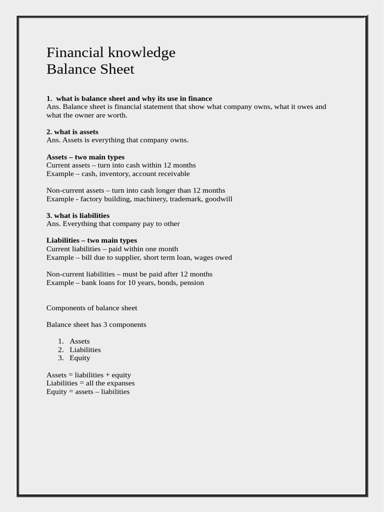 Financial Knowledge | PDF