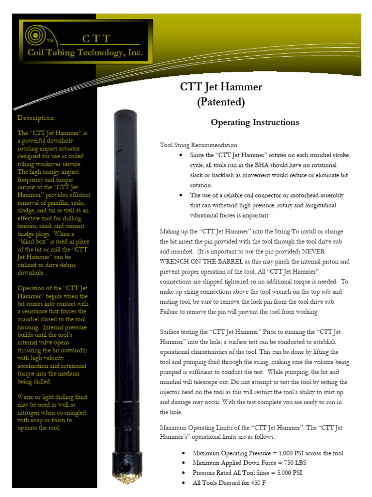 CTT Jet Hammer | PDF | Pump | Electrical Connector