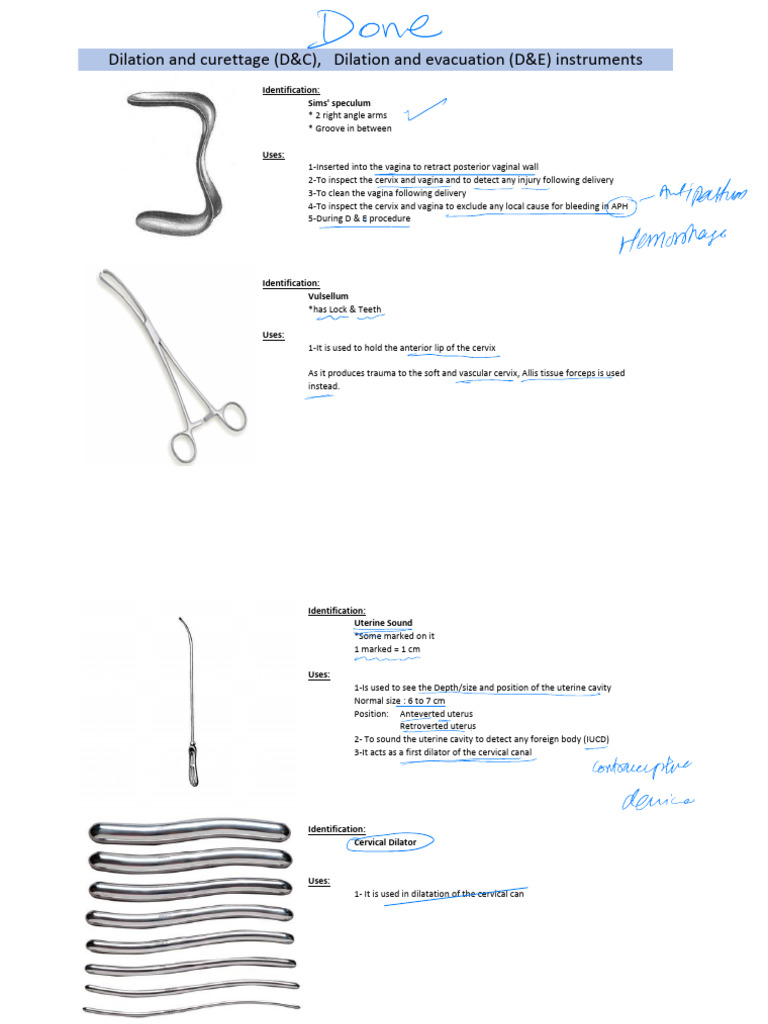 Essential Obstetric Instruments Guide | PDF | Childbirth | Uterus