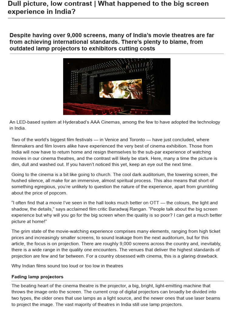 Dull Picture, Low Contrast - What Happened To The Big Screen Experience ...