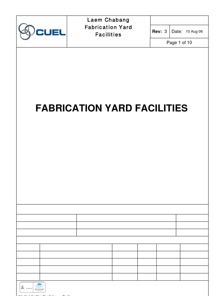 Fab Yard Facilities Rev 3 | PDF | Crane (Machine) | Metal Fabrication