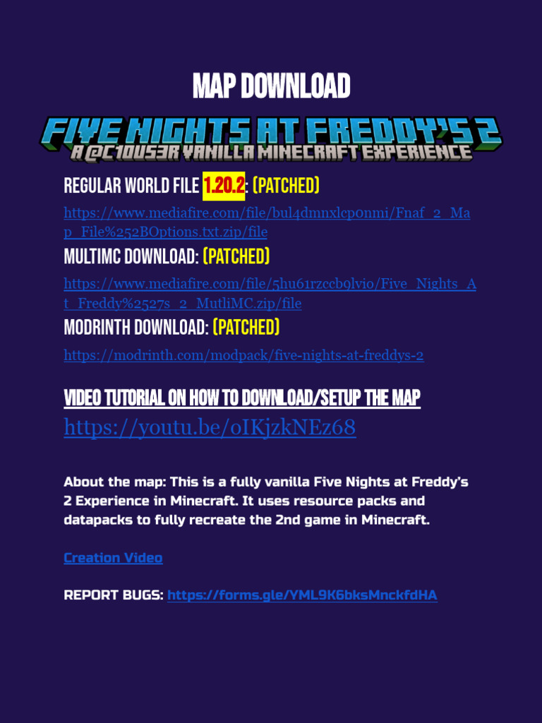 Five Nights at Freddy's 2 Map Download | PDF