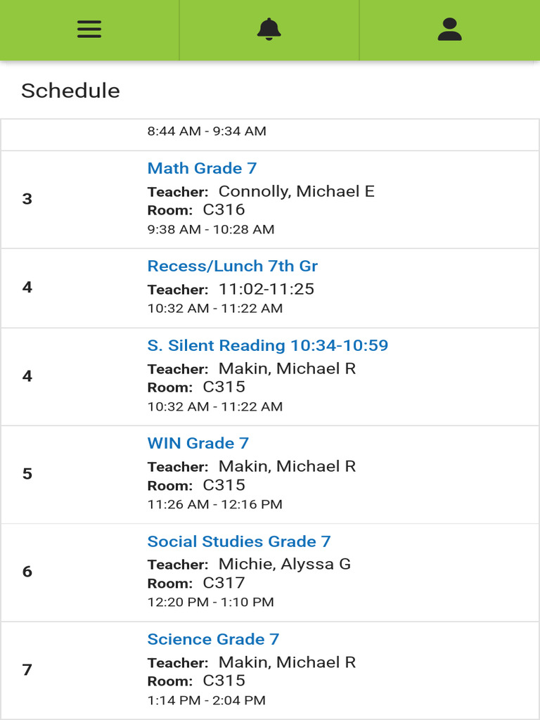 Schedule Infinite Campus | PDF