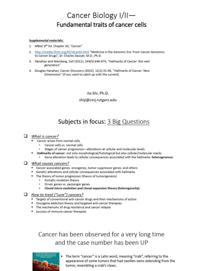 Understanding Cancer Biology Basics | PDF | Oncogene | P53