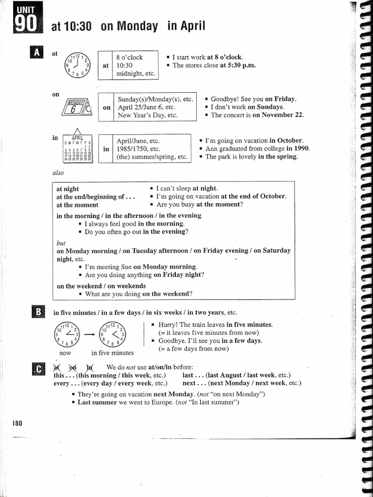 Prepositions IN, ON, AT (EXPLANATION) | PDF