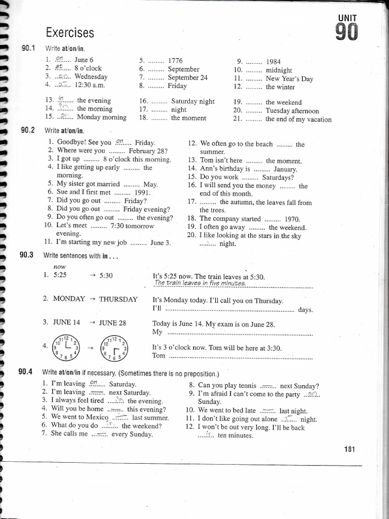 Time Expressions Writing Exercises | PDF | Chess Theory | Chess