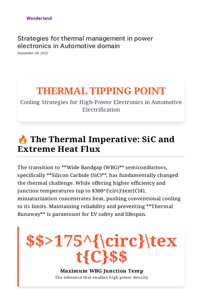 Strategies For Thermal Management in Power Electronics in Automotive ...