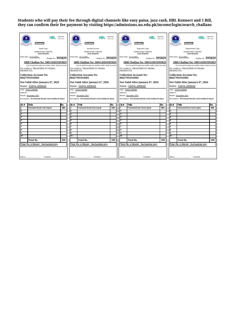 Admissions.uo.Edu.pk Income Login Print Challan Other 395829 62 81381 ...