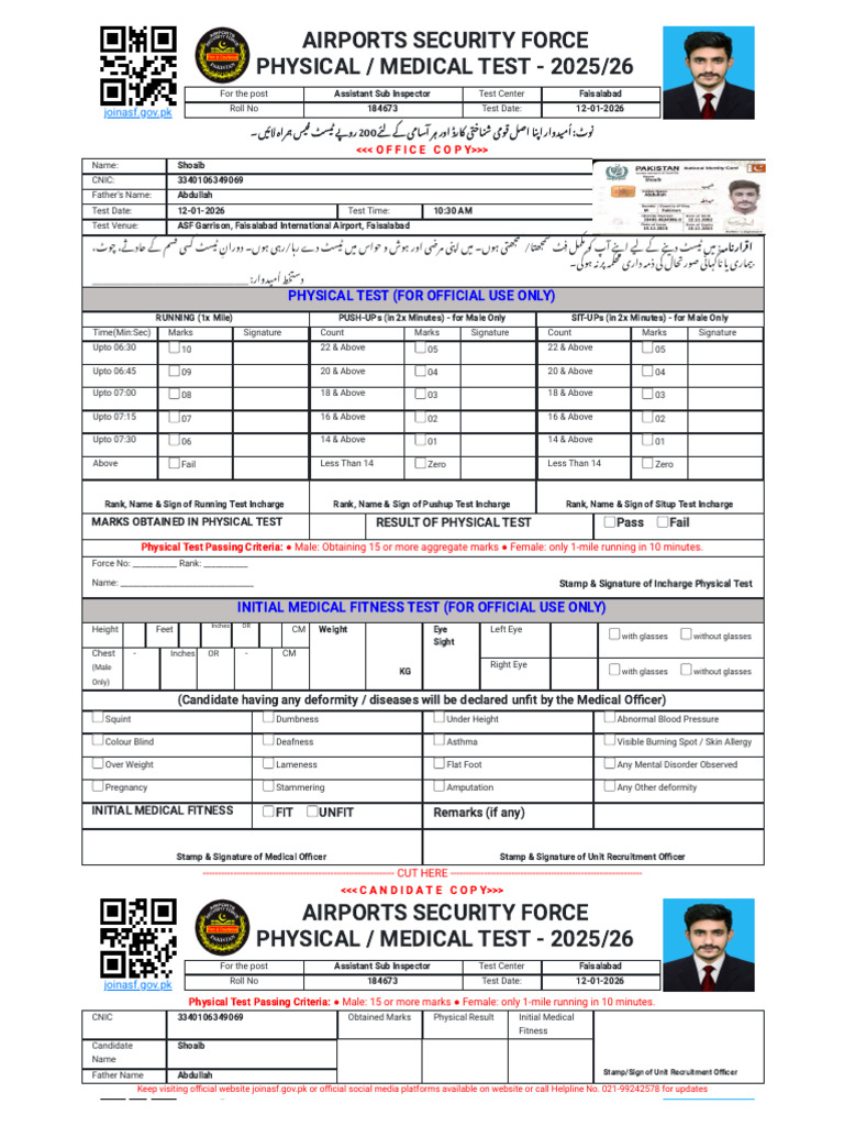 Test Slip - Join ASF | PDF | Medical Specialties | Diseases And Disorders