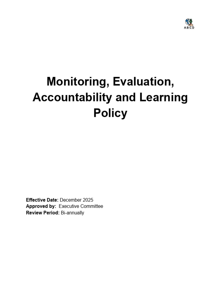 Monitoring, Evaluation, Accountability and Learning Policy - V1 - ABCD ...