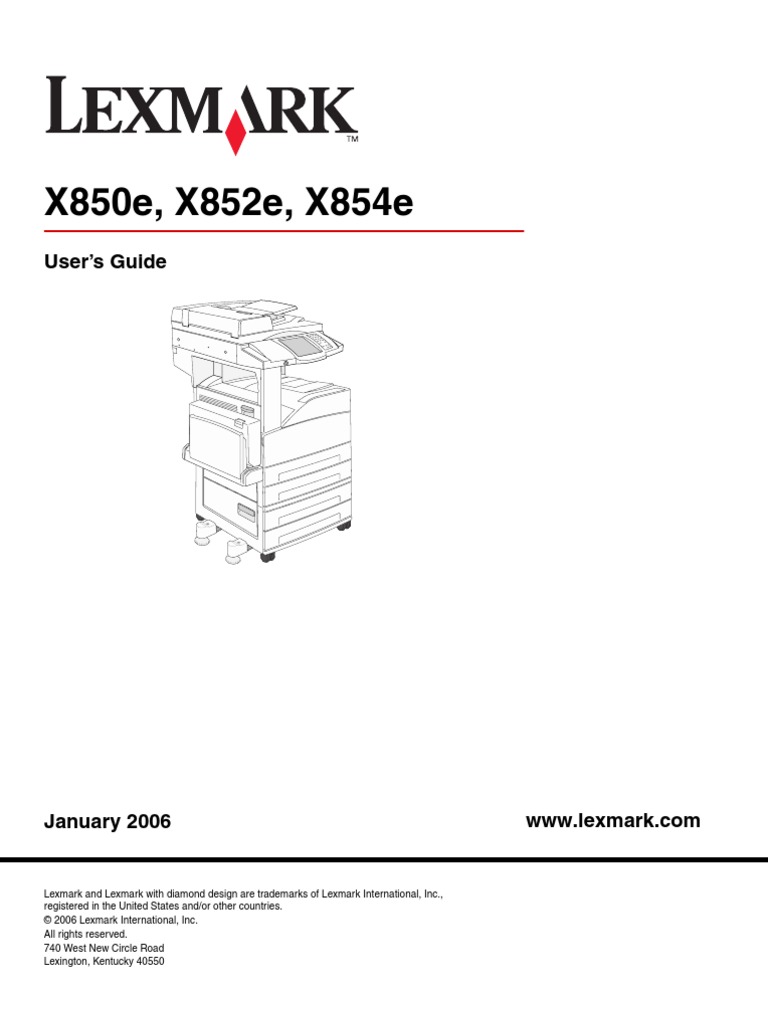 X850e, X852e, X854e: User's Guide | PDF | Image Scanner | Printer ...