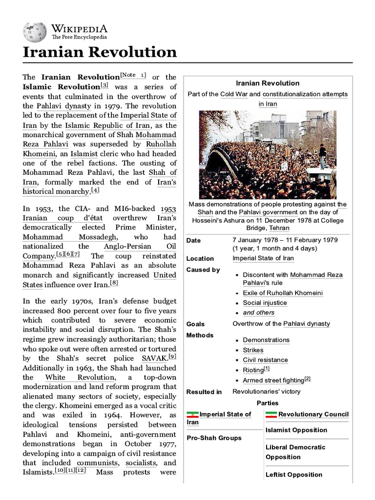 Iranian Revolution - Wikipedia | PDF