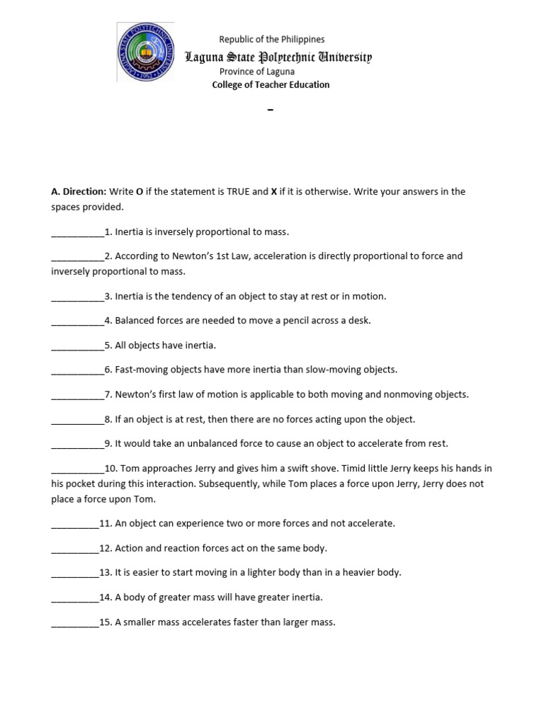 SCIELECT 1 Newtons Laws of Motion Quiz 2 | PDF