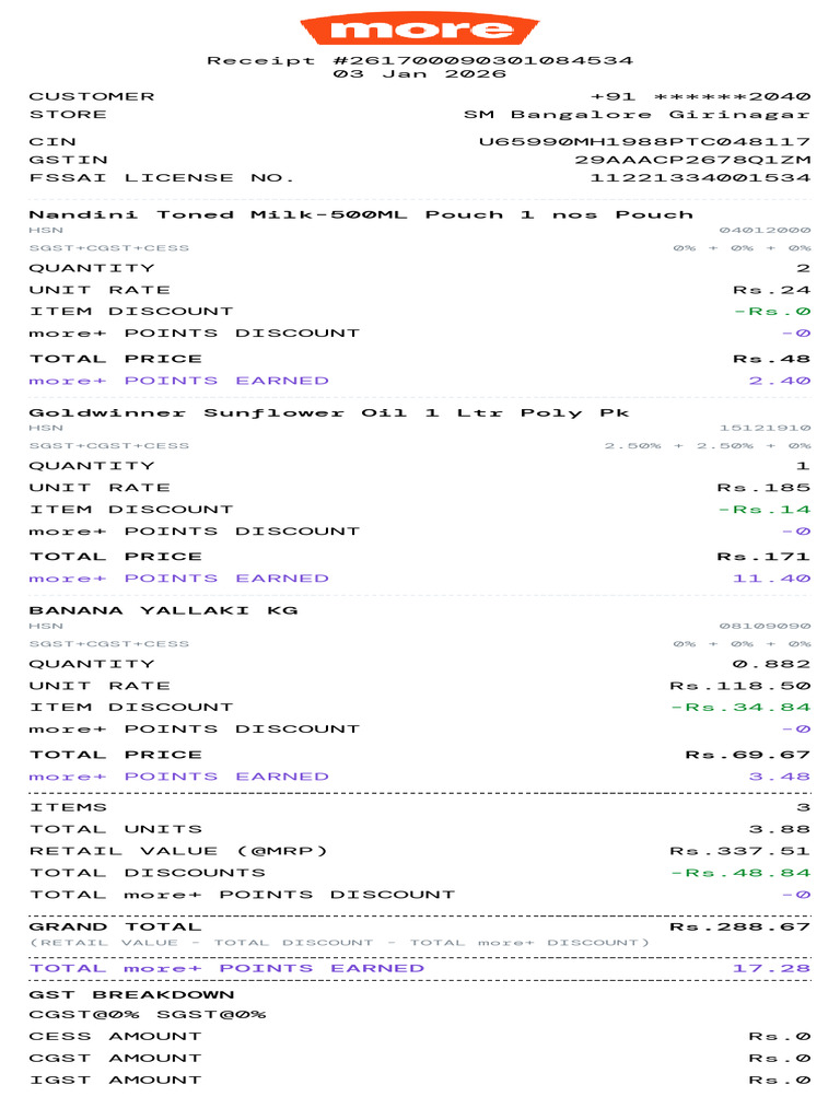 Receipt 261700090301084534 | PDF | Government Finances | Market (Economics)