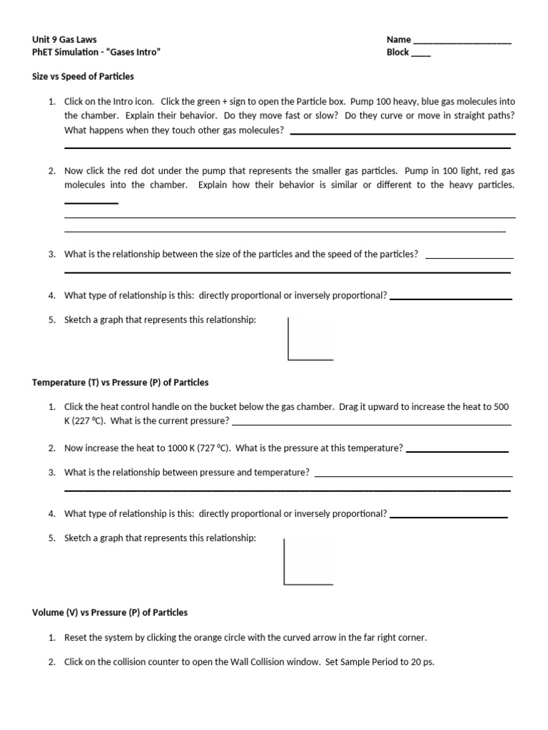 Ajrian Torres - Phet Simulation - Gases Intro - Students | PDF | Gases ...