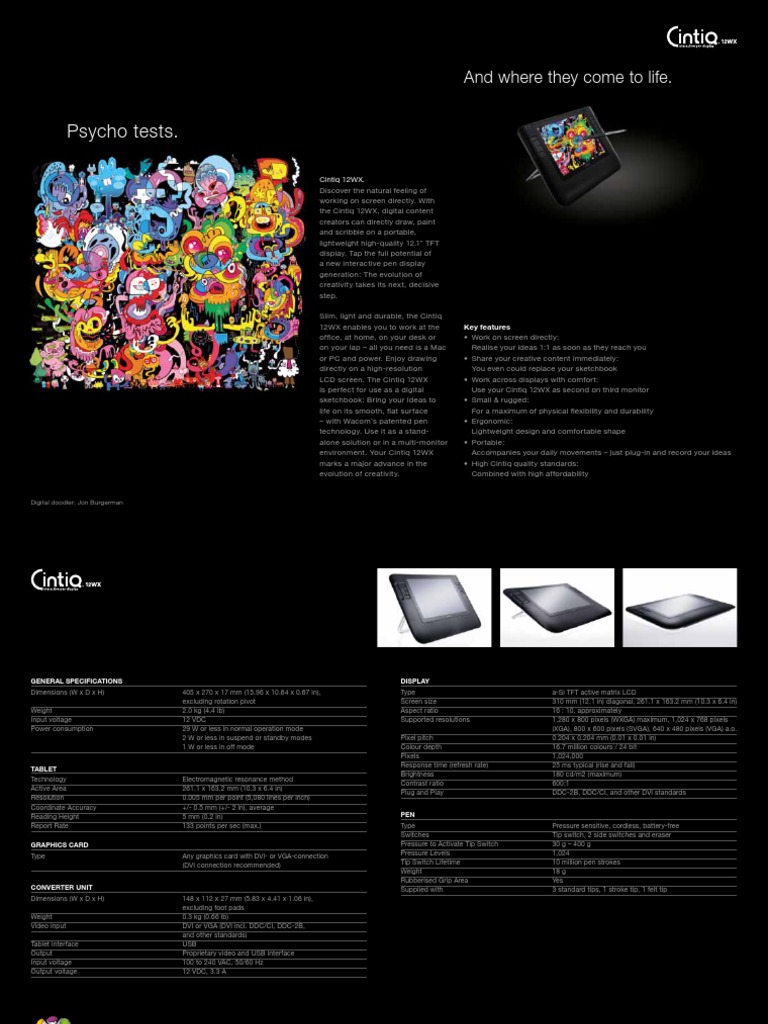 Wacom Cintiq 12WX Brochure | PDF