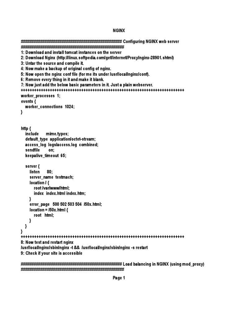 NGINX - Configuration | PDF | Web Server | Internet & Web NGINX - Configuration | PDF | Web Server | Internet & Web