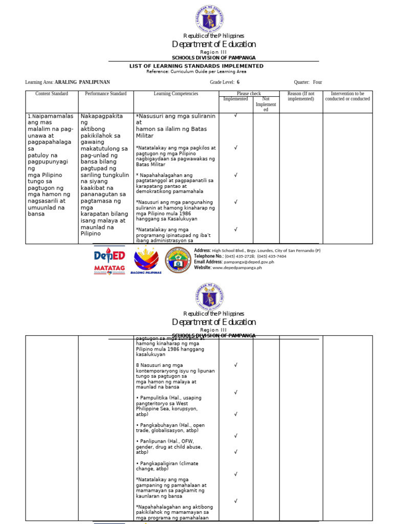 APAN 4th Q Competencies | PDF