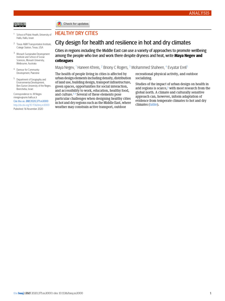 Urban Health Strategies for Dry Cities | PDF | Air Conditioning ...