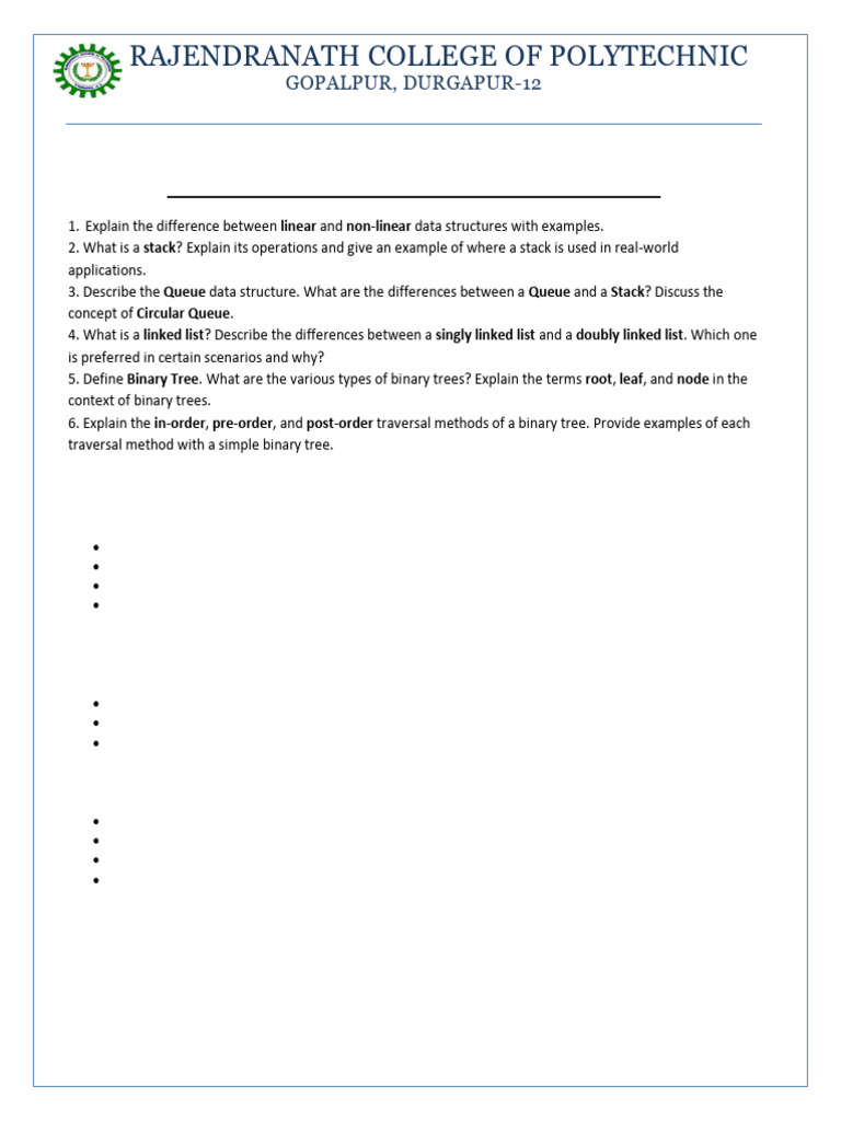 Assignment, 3rd Semester, Data Structures (CST205) | PDF