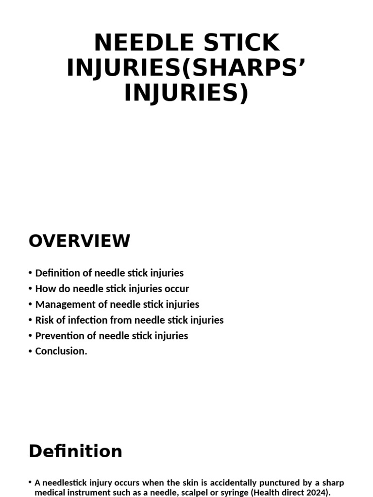 Needle Stick Injury Prevention Guide | PDF | Medical Specialties ...