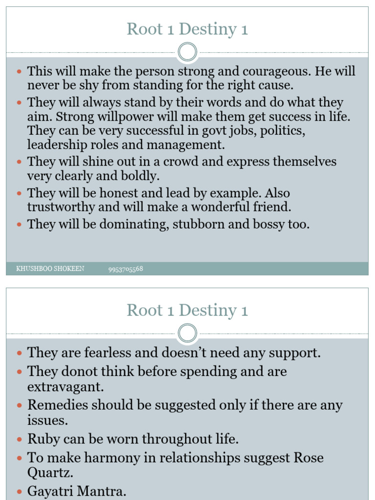 Numerology Insights: Destiny Profiles | PDF | Knowledge