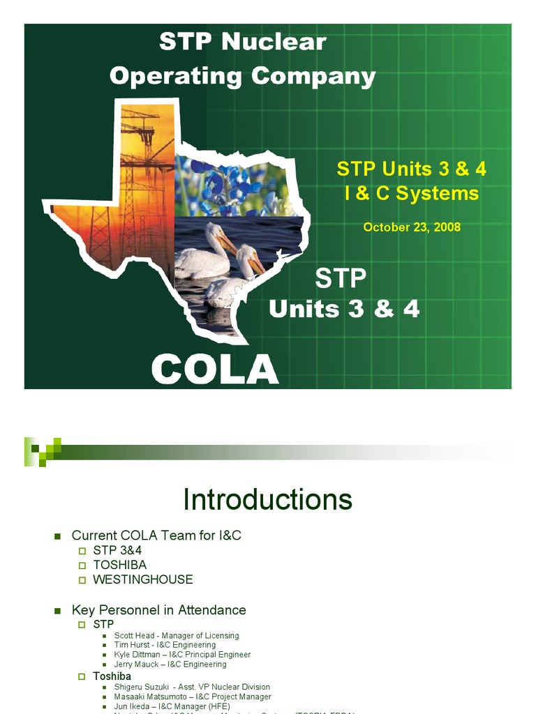 STP Units 3 & 4 I & C Systems: October 23, 2008 | PDF | Instrumentation ...