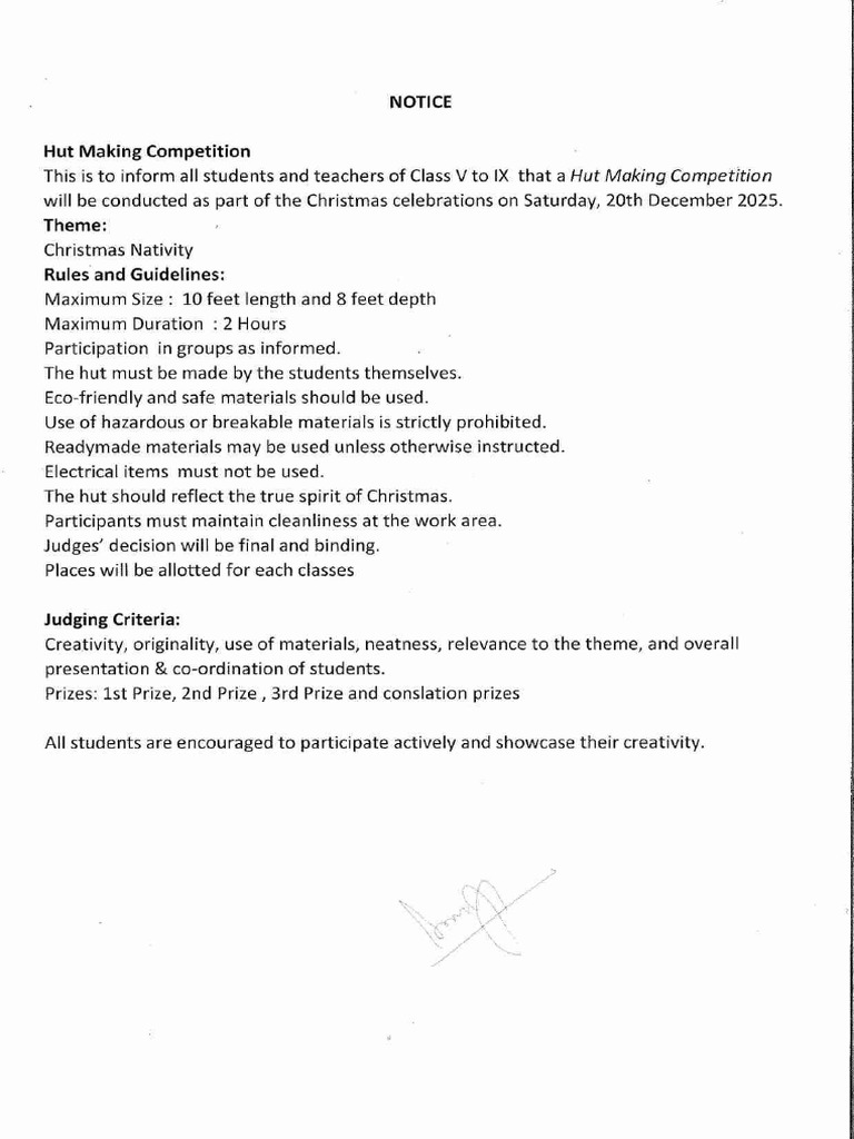 Notice Hut Making Competition | PDF