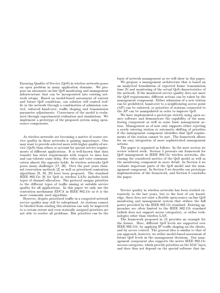 Model-Based QoS Management in IEEE 802.11 | PDF | Computer Network ...