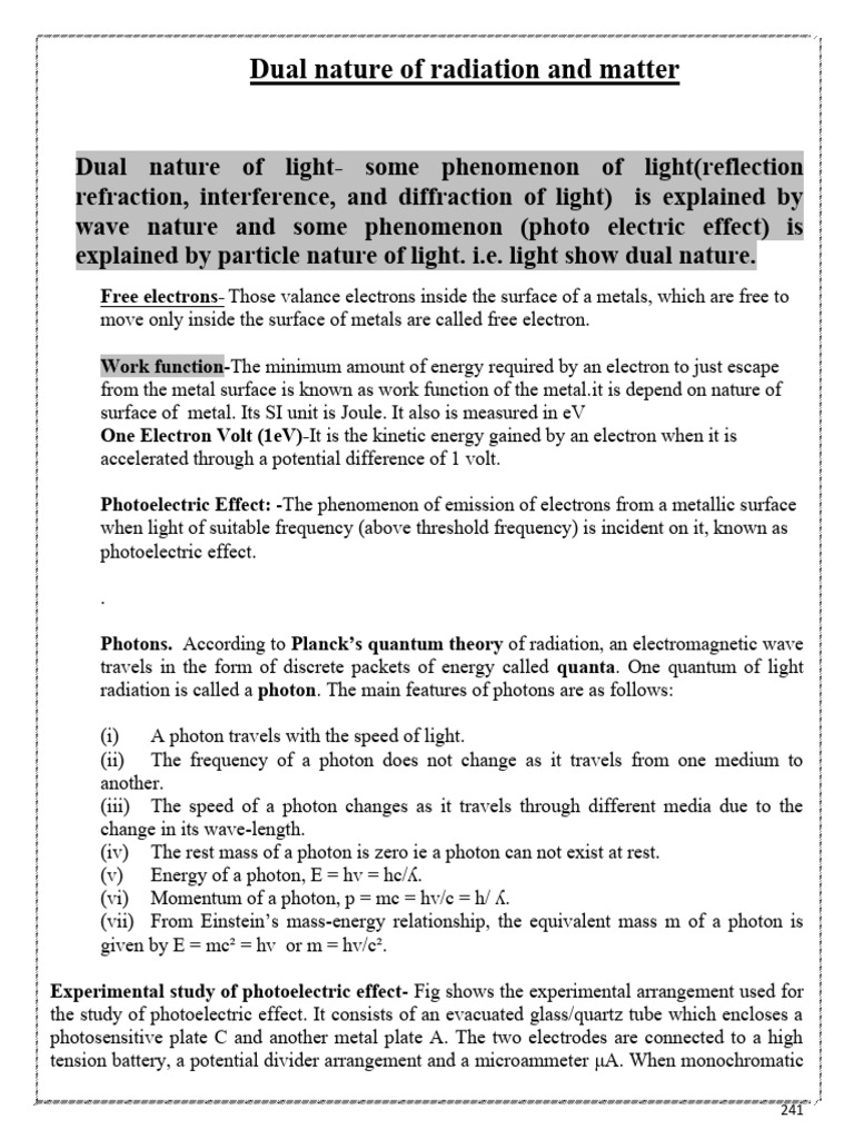Understanding Photoelectric Effect and Radiation | PDF | Photoelectric ...