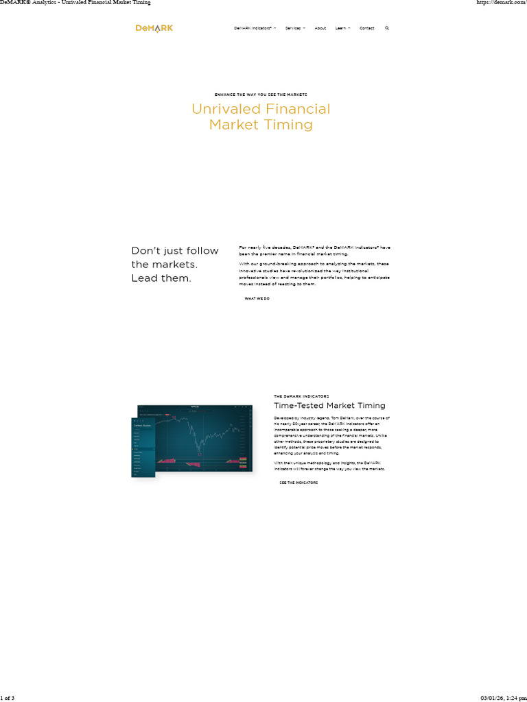 DeMARK® Analytics - Unrivaled Financial Market Timing | PDF